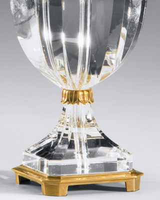 Solid Crystal Lamp - Solid Crystal Table Lamp With Solid Brass Trim