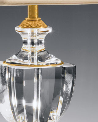 Solid Crystal Lamp - Solid Crystal Table Lamp With Solid Brass Trim
