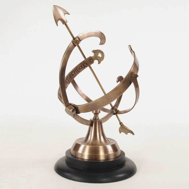 Brass Armillary On Wooden Base