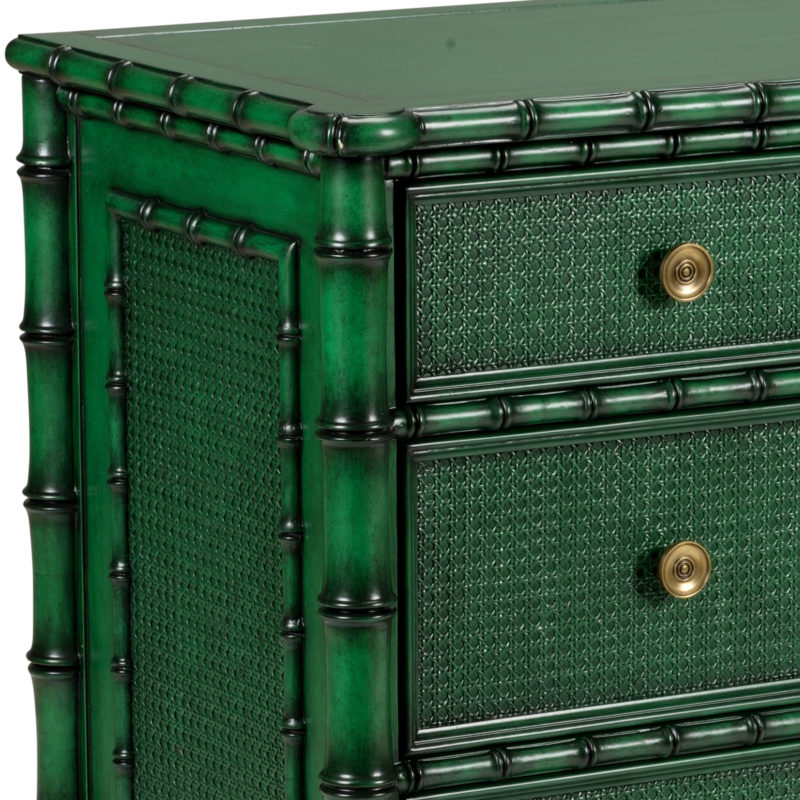 Emerald Green Cane Chest
