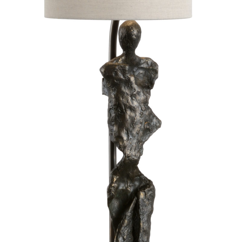 bronze statue lamp - surrealist stylized table lamp