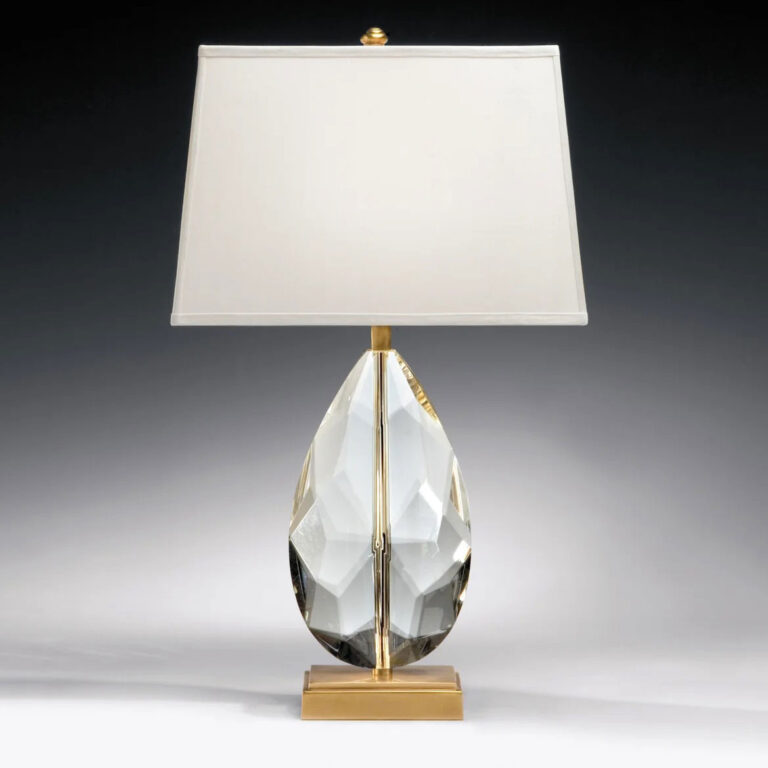 Solid Crystal Table Lamp with rectangular shade