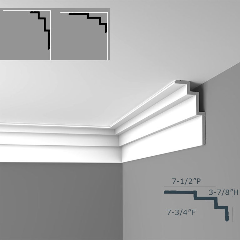 Medium Chicago 3 Step Crown Molding - modern molding