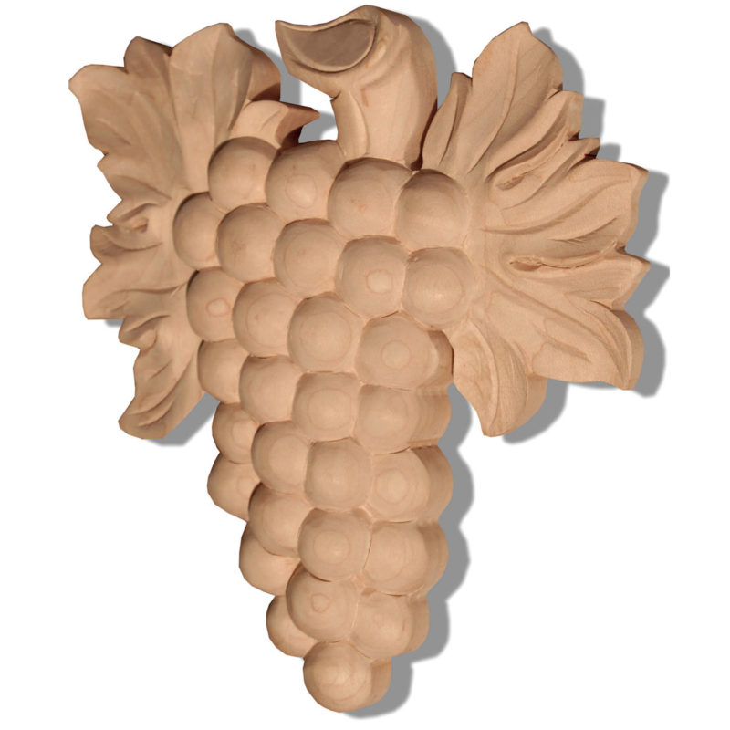 Tulare Grape Clusters Wood Carving - Wood Appliques and Onlays
