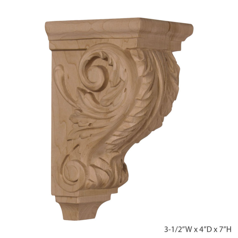 Classic Acanthus Leaf Wood Corbel - Corbels and Brackets