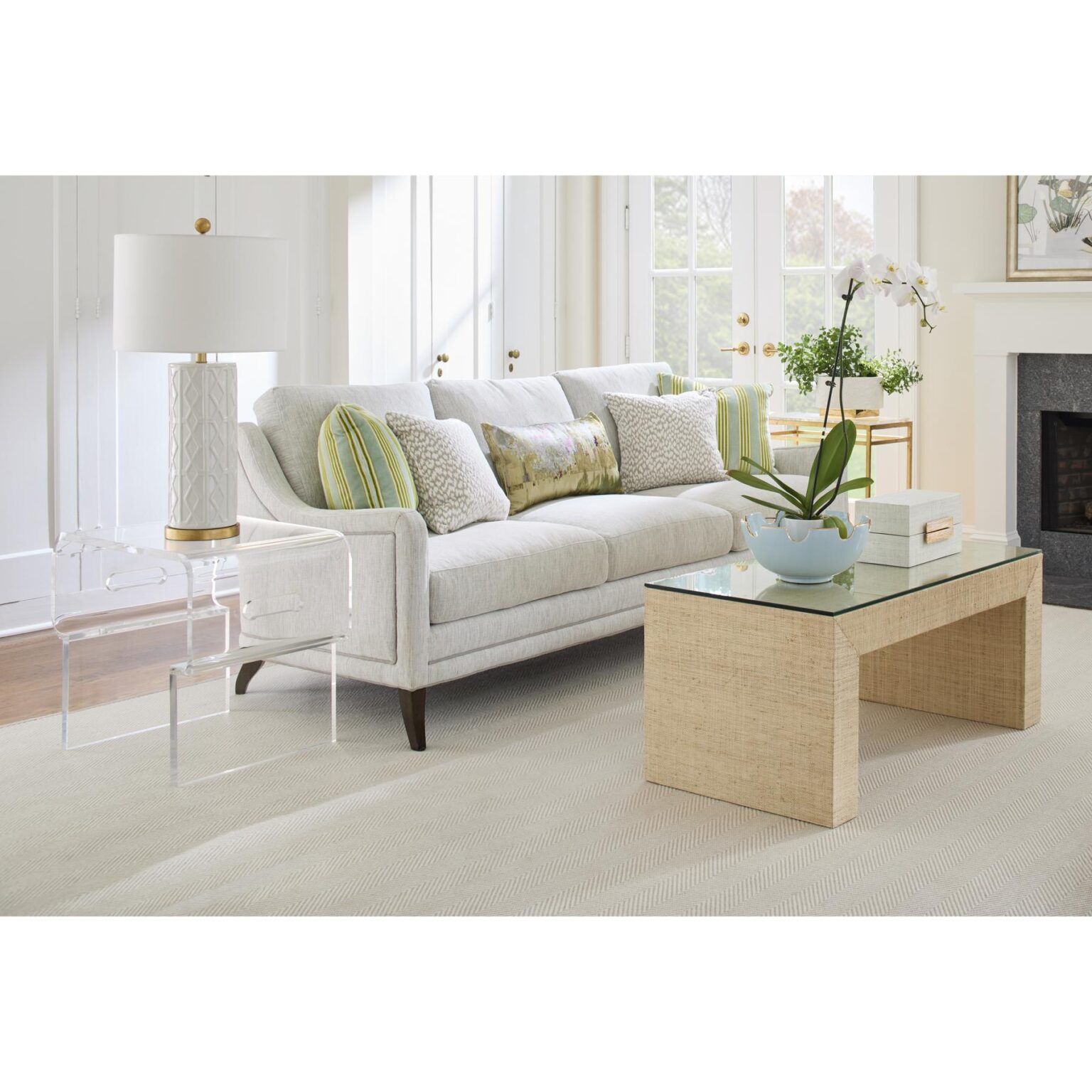 White Raffia Boxes with Gold Leaf Hardware - Luxury Decor - Home ...