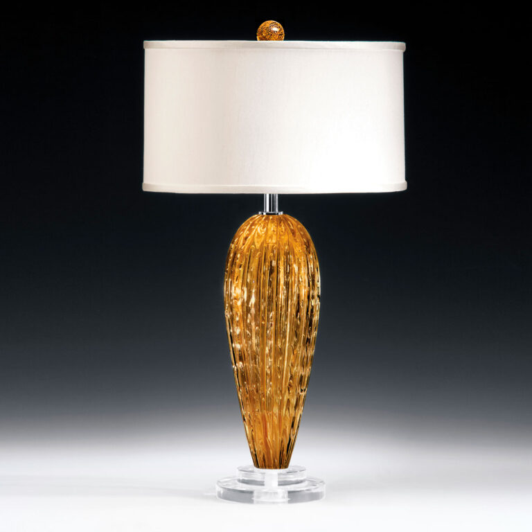Clear Glass Lamp - Hand Blown Clear Venetian Glass Lamp